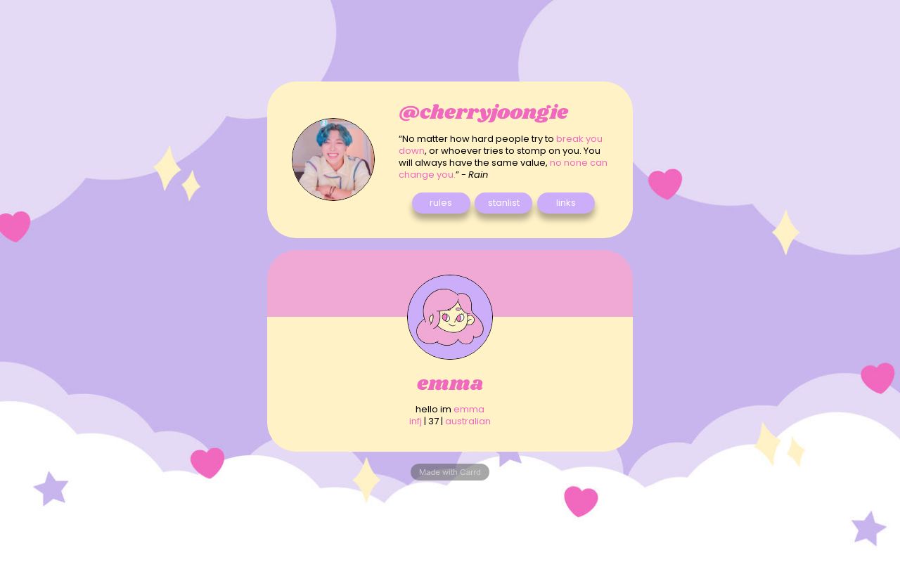 Cherry Joong's Carrd